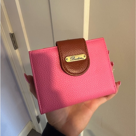 Buxton | Bags | Buxton Pink Trifold Card Holder Snap Wallet | Poshmark